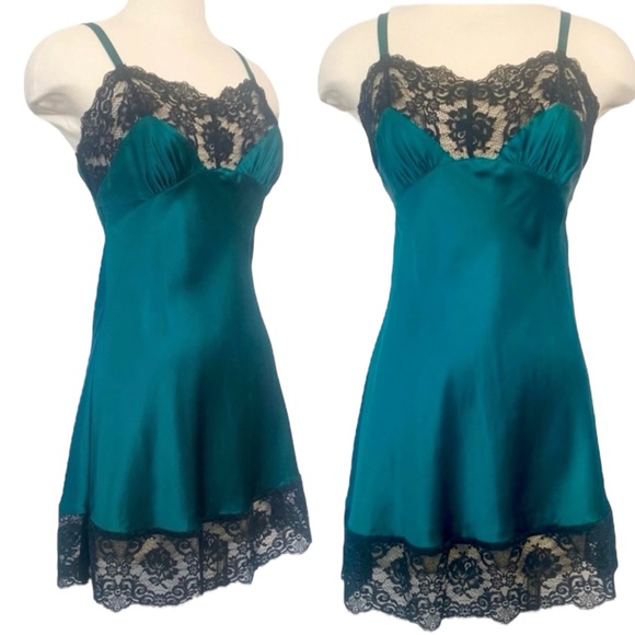 Victoria's Secret | Dresses | 9s Victorias Secret Silk Babydoll Forest ...